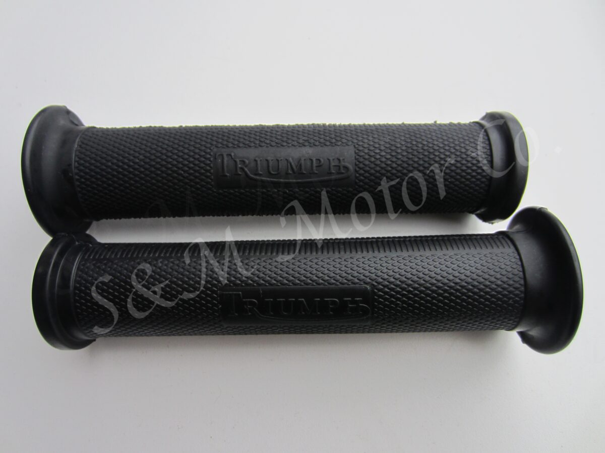 TRIUMPH PRE-UNIT HANDLE BAR HANDLEBARS GRIPS WITH LOGO T100 T110 T120 ...