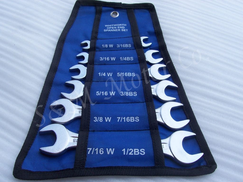 WHITWORTH 6 PIECE OPEN WRENCH SET TOOL BSA TRIUMPH NORTON AJS MATCHLESS ...