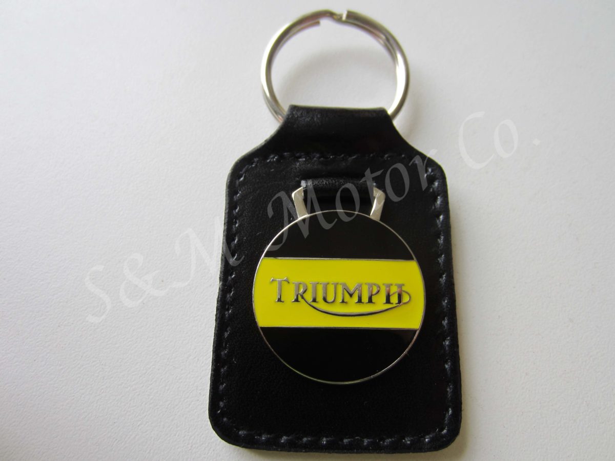 LEATHER KEY CHAIN RING FOB YELLOW MADE IN ENGLAND FOR TRIUMPH – S&M ...