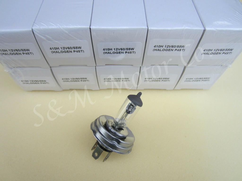 10 LUCAS 410 H HEADLIGHT BULB HALOGEN 12 VOLT 60/55W P45T TRIUMPH ...