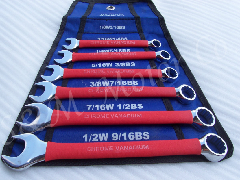 WHITWORTH 6 PIECE COMBINATION WRENCH SET TOOL BSA TRIUMPH NORTON – S&M ...