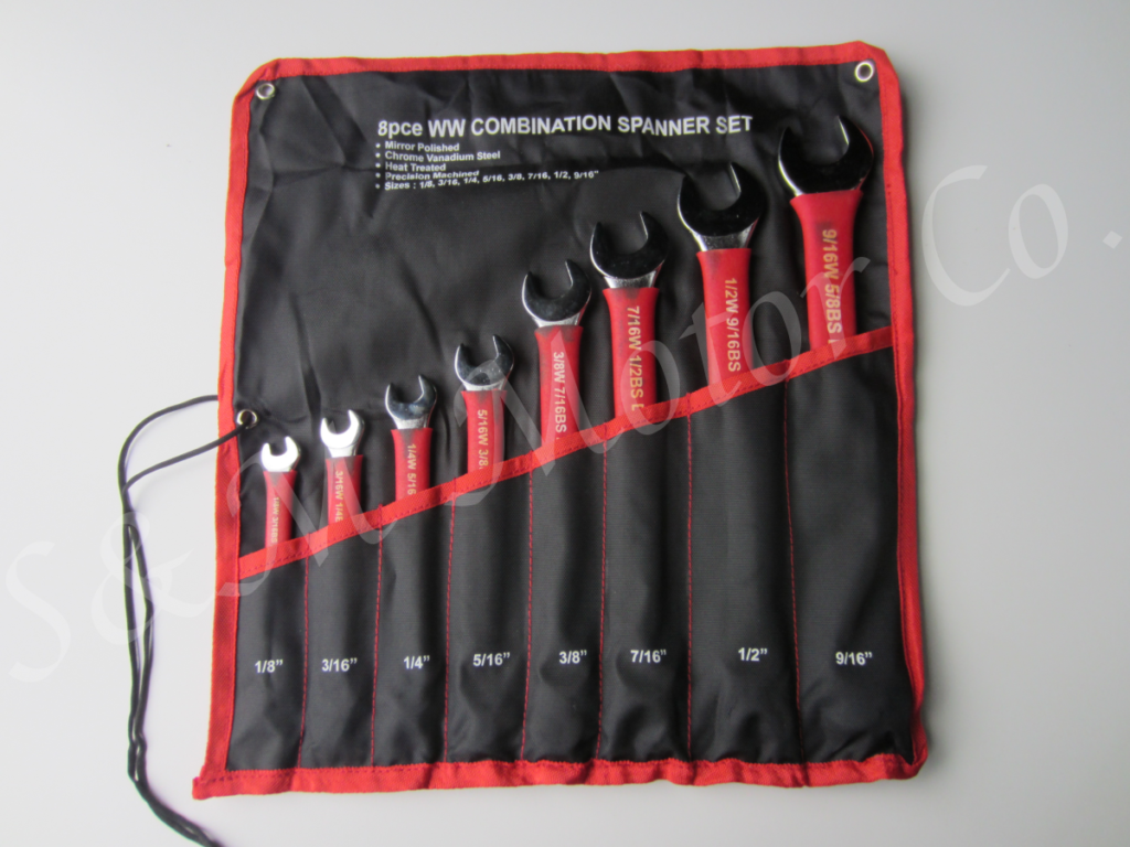 WHITWORTH 8 PIECE COMBINATION WRENCH SET TOOL BSA TRIUMPH NORTON AJS ...