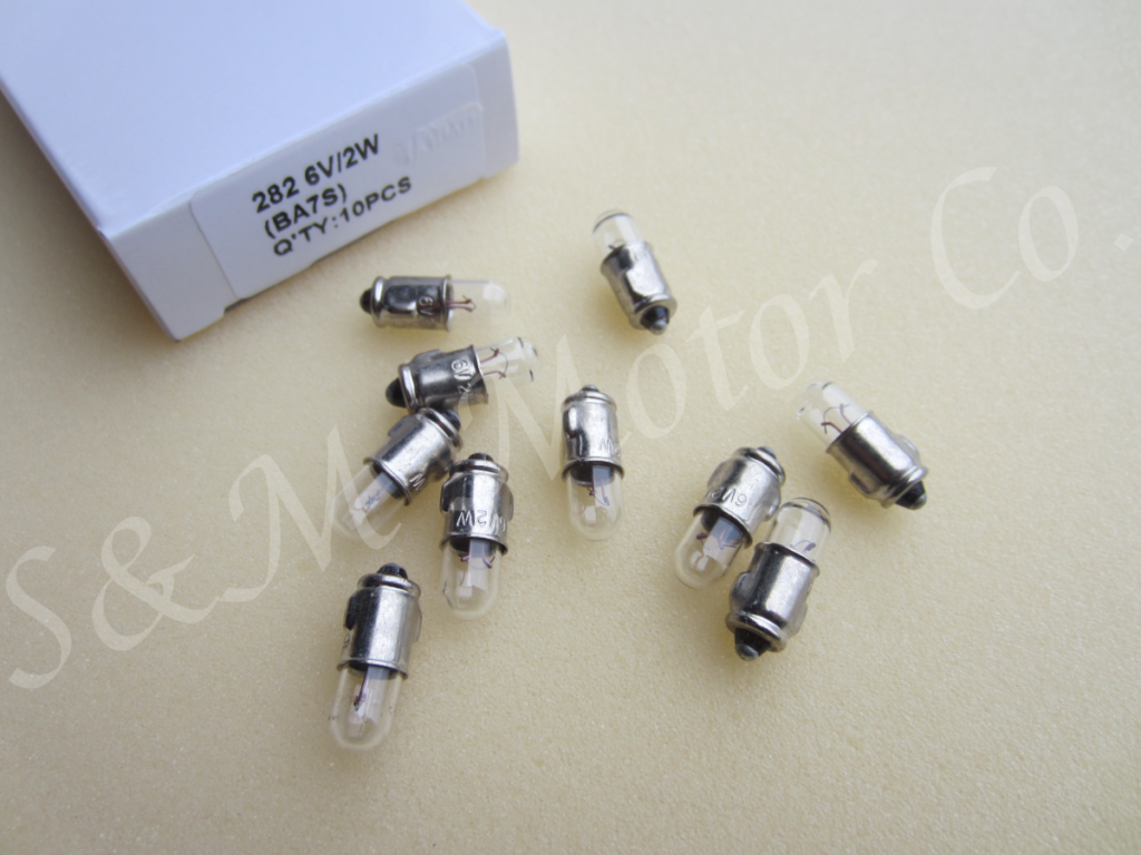 10 LUCAS 282 BULB INDICATOR INSTRUMENT 6V 2W BA7S TRIUMPH BSA NORTON ...
