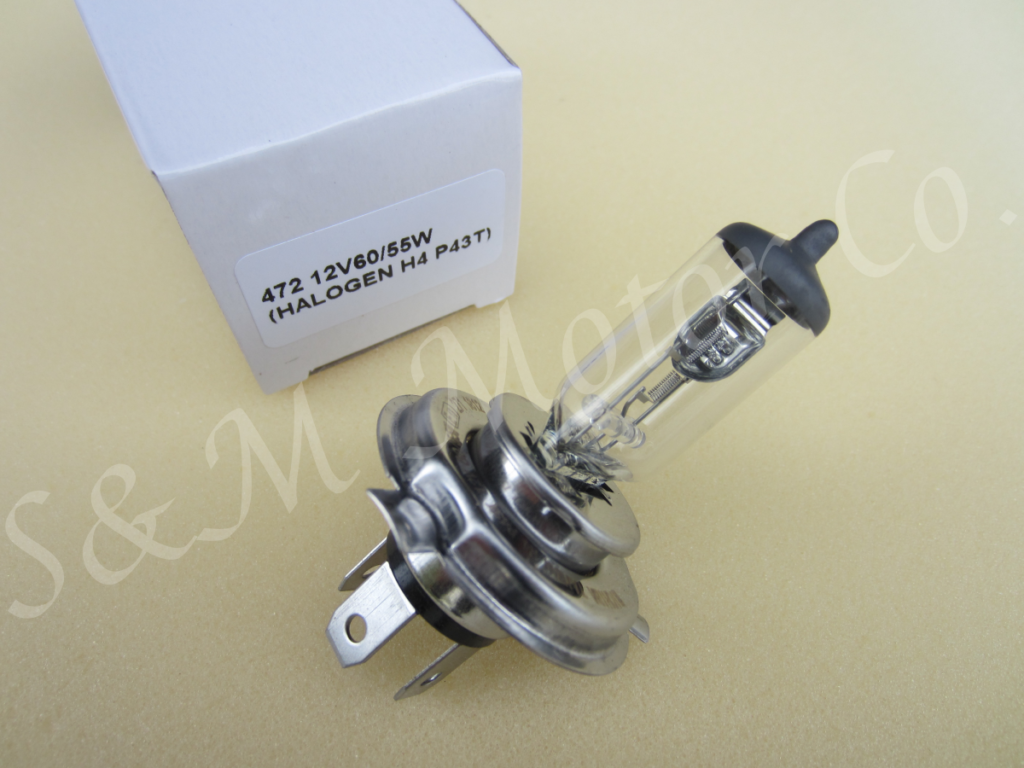 LUCAS 472 H4 HEADLIGHT BULB HALOGEN 12 VOLT 60/55W P43T TRIUMPH NORTON ...