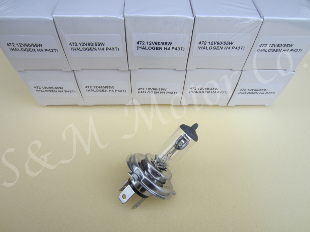 10 LUCAS 472 H4 HEADLIGHT BULB HALOGEN 12 VOLT 60/55W P43T TRIUMPH ...