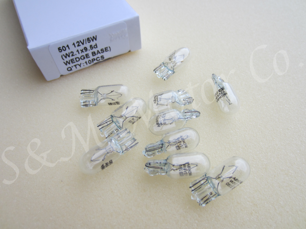 10 LUCAS 501 BULB INSTRUMENT SIDE MAKER 12V 5W WEDGE BASE BSA TRIUMPH ...