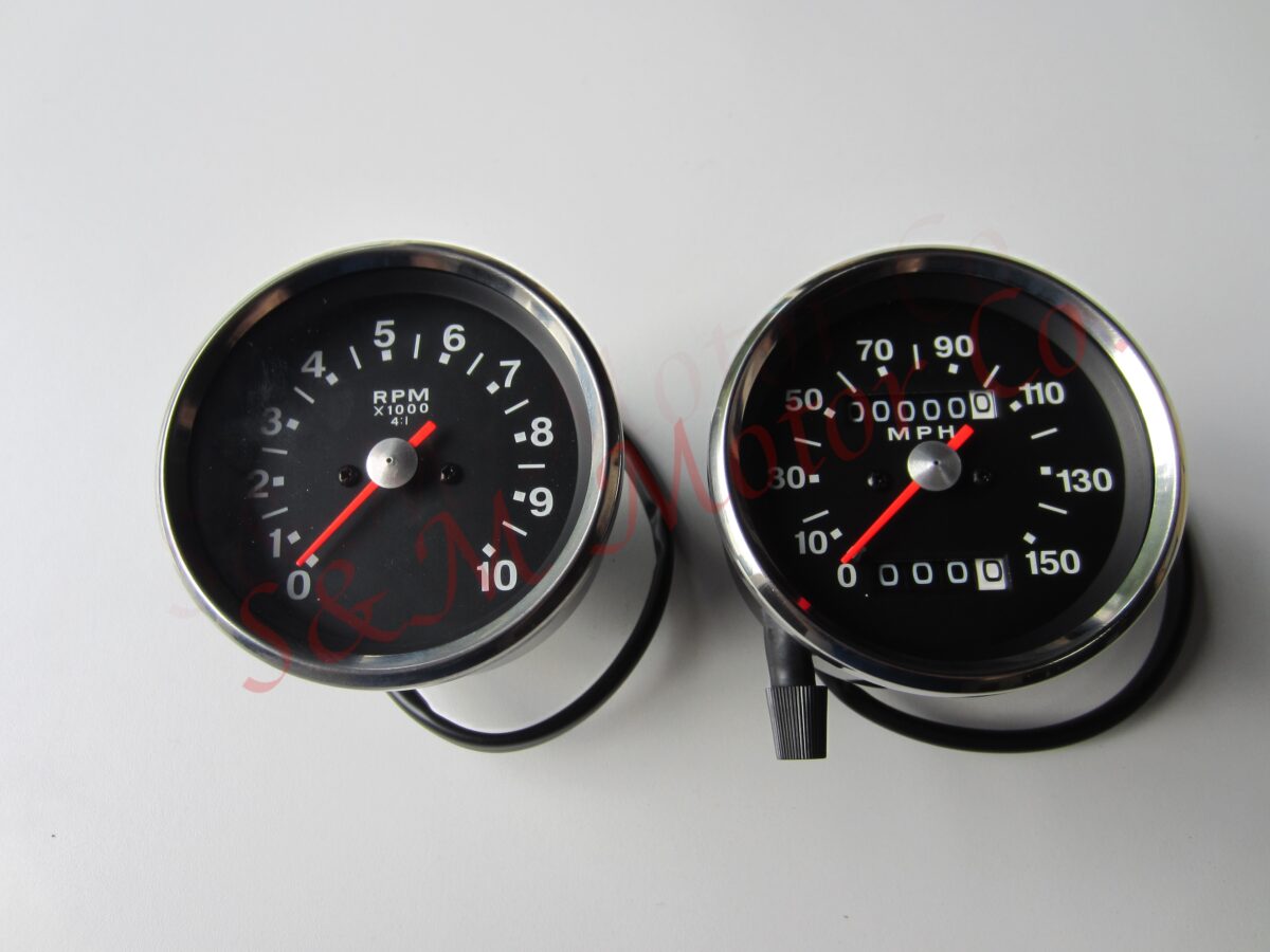 TRIUMPH SMITHS BLACK FACE SPEEDOMETER TACHOMETER SPEEDO TACHO GAUGE ...