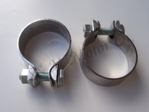 EXHAUST MUFFLER PIPE CLAMPS CLIPS 1 5/8″ TRIUMPH T100 T120 BSA NORTON ...
